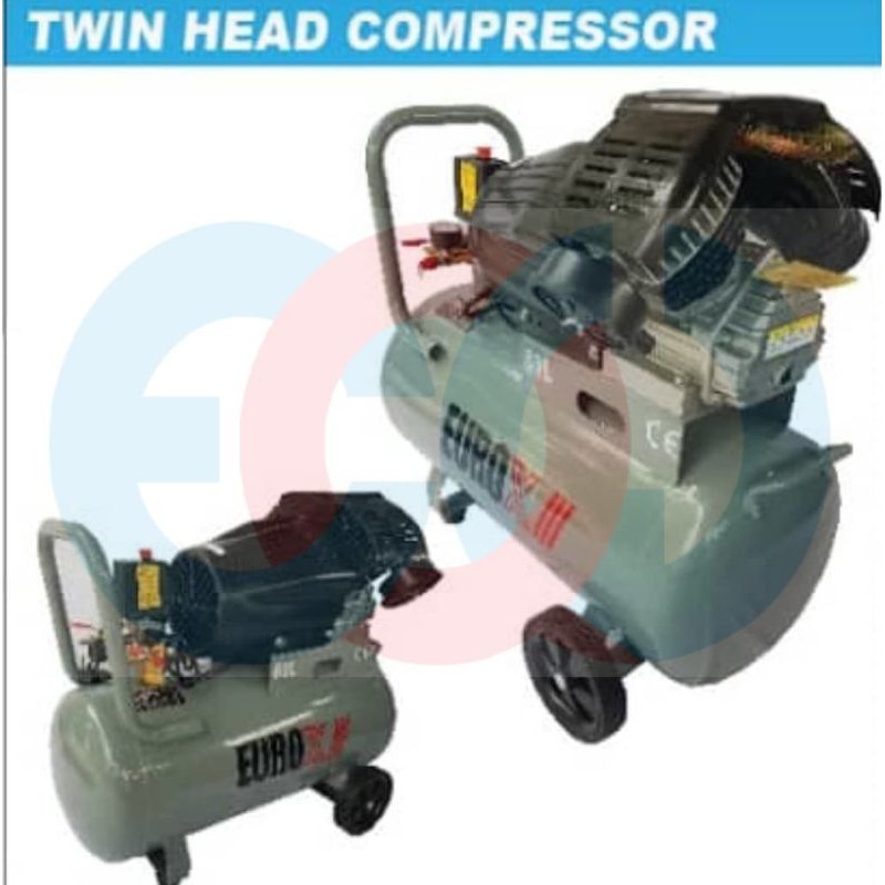 EUROX EAX8060 V-TWIN AIR COMPRESSOR 3.0HP X 60LITRE (EUROPOWER) 3HP X ...