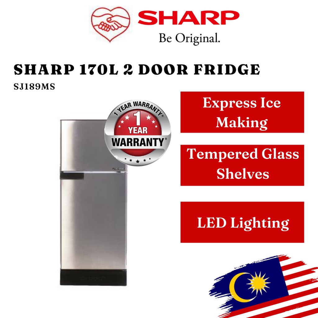 Sharp 170L/280L/320L/360L/400L 2 Door Fridge Refrigerator Peti Sejuk ...