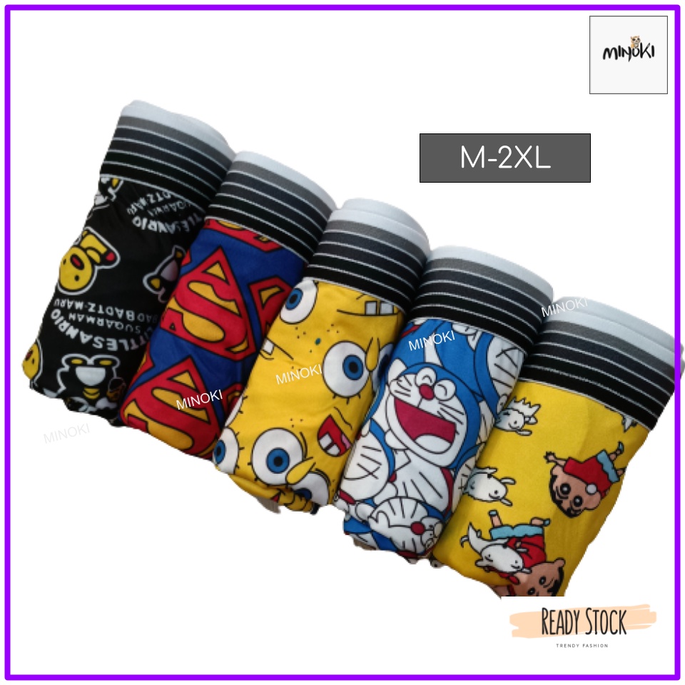 MINOKI 5pcs Cartoon Hero Boxer Men /Kids Underwear / Superman/ Doraemon ...
