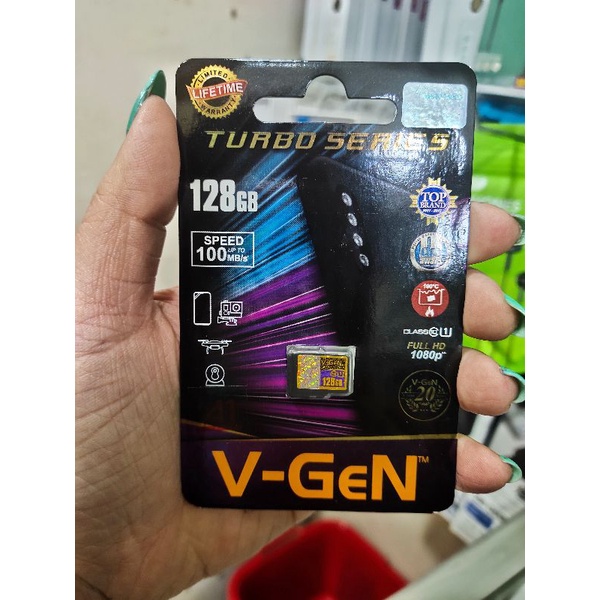 Memory Card V-Gen 128gb Turbo Original Micro SD V-Gen 128gb Class 10 ...