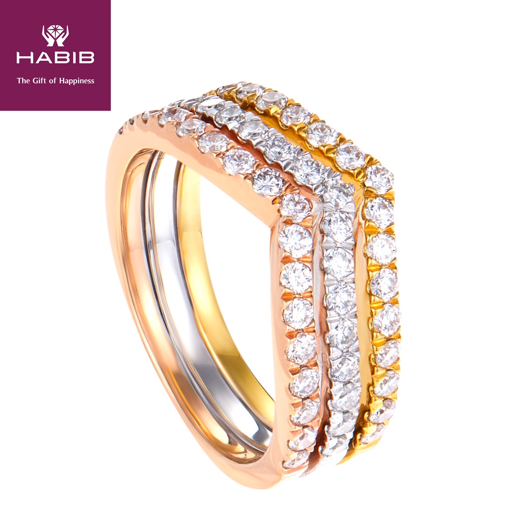 HABIB Triple Layers V Diamond Ring | Shopee Malaysia