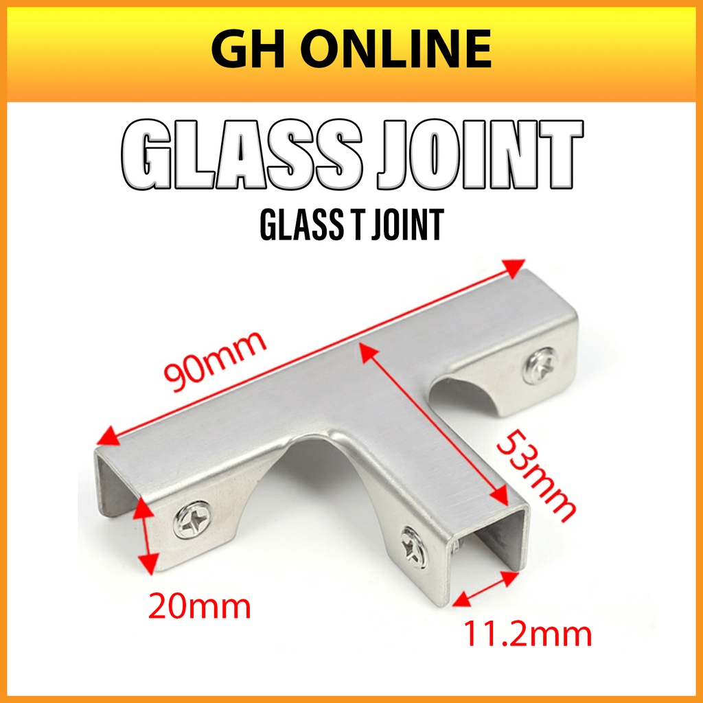 GLASS JOINT GLASS BRACKET GLASS T JOINT GLASS L JOINT ( 2 PCS ...