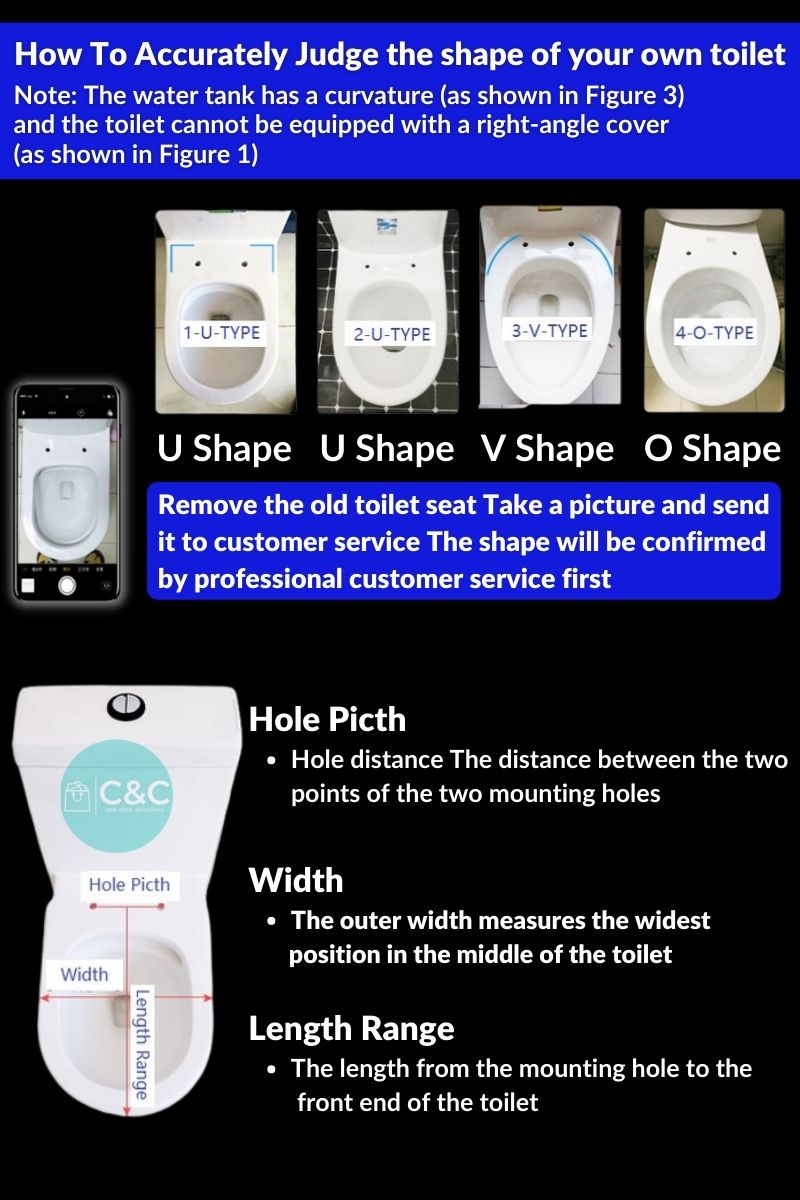 C&C Heavy Duty U Shape Toilet Seat Cover With Soft Close Adjustable ...
