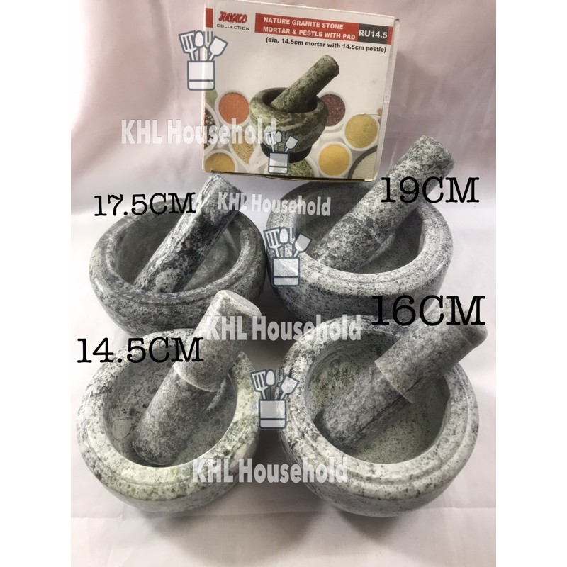Lesung Batu Nature Granite Stone Mortar and pestle Penumbuk Lesung Batu ...