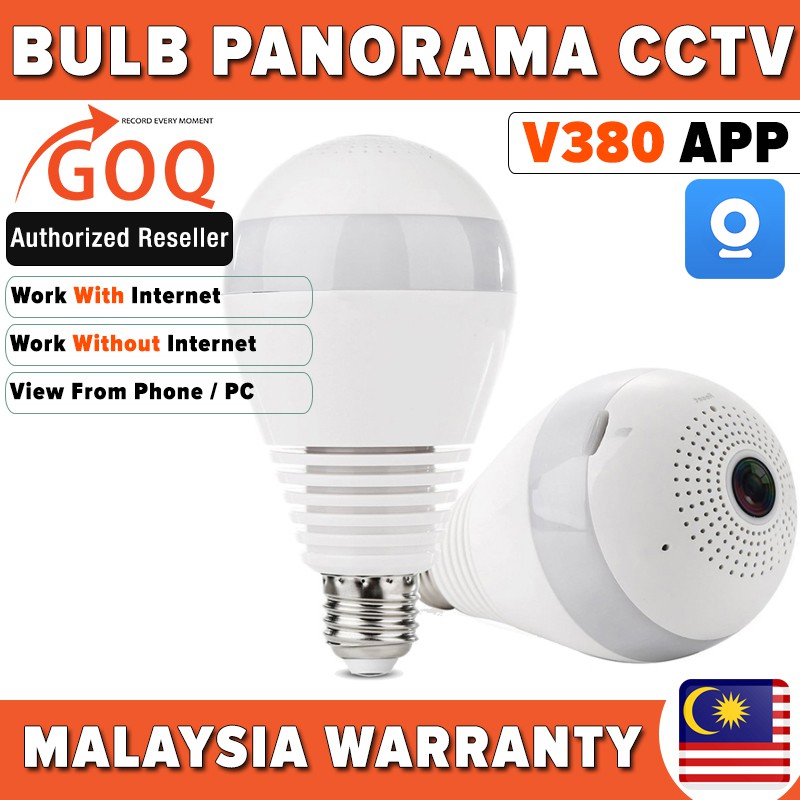 LAMPU CAMERA CCTV GOQ Bulb WiFi CCTV IP Security Camera 960P HD V380 🔥 ...
