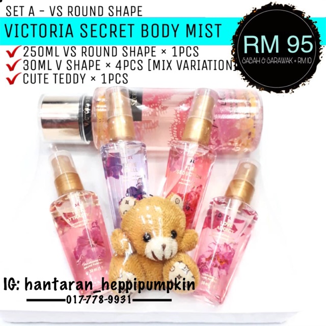 SET A VS BODY MIST (ROUND BOTTLE) [Choice 1-20] | Shopee Malaysia