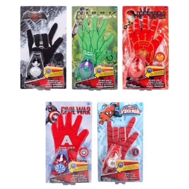 Kids Boys Avengers Glove Launcher Toy Spiderman Ironman Hulk Captain ...