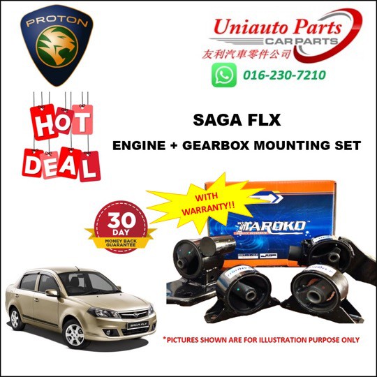 PROTON SAGA FLX ENGINE + GEARBOX MOUNTING SET (4PCS) | Shopee Malaysia