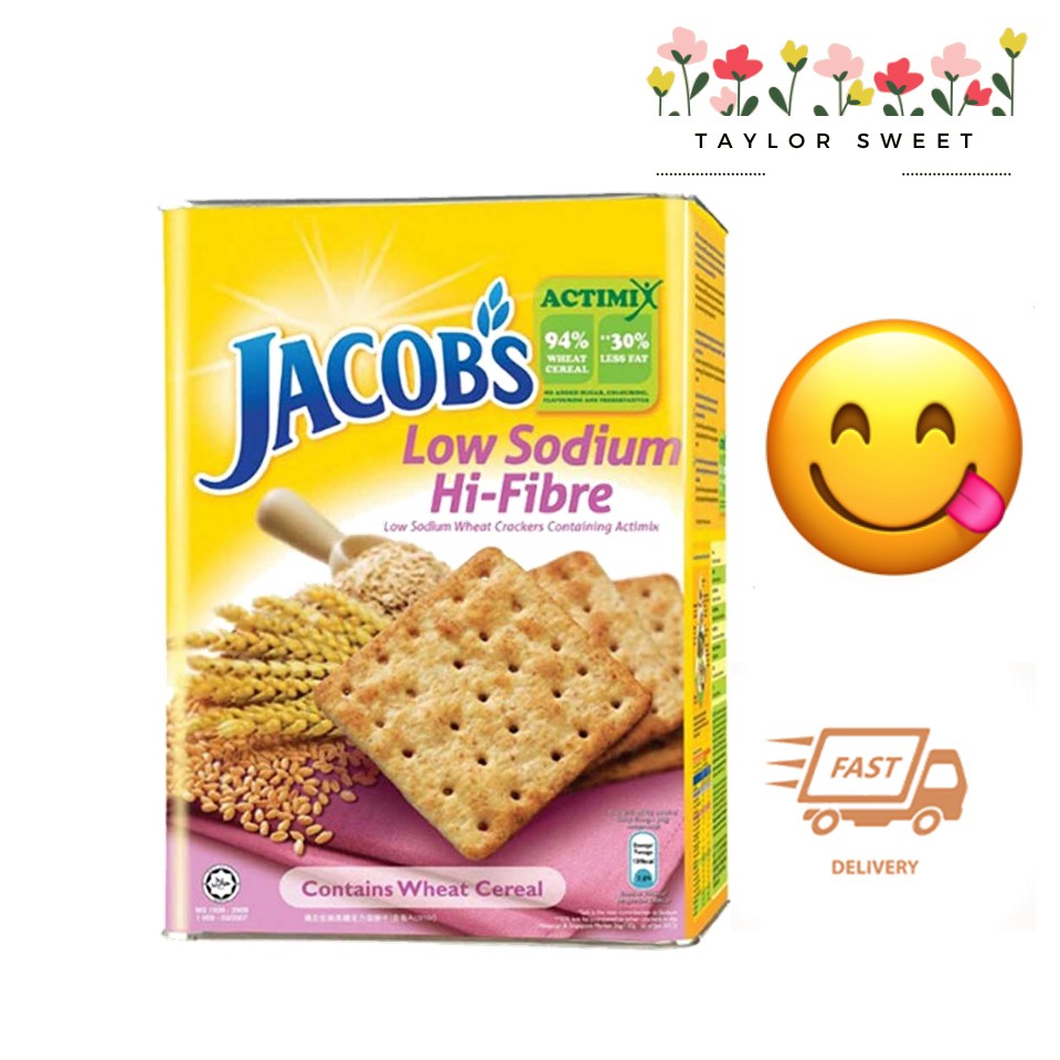 Jacob’s Tin Low Sodium High Fibre (HI-FIBRE) Cream Crackers 700g ...