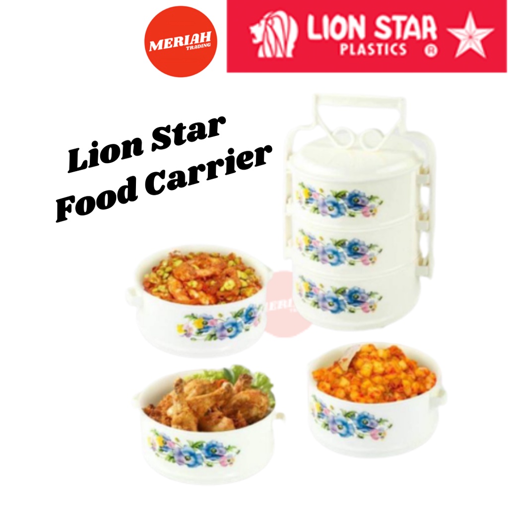 Lion Star Plastic Food Carrier / Tiffin / Mangkuk Tingkat Lion Star (2 ...