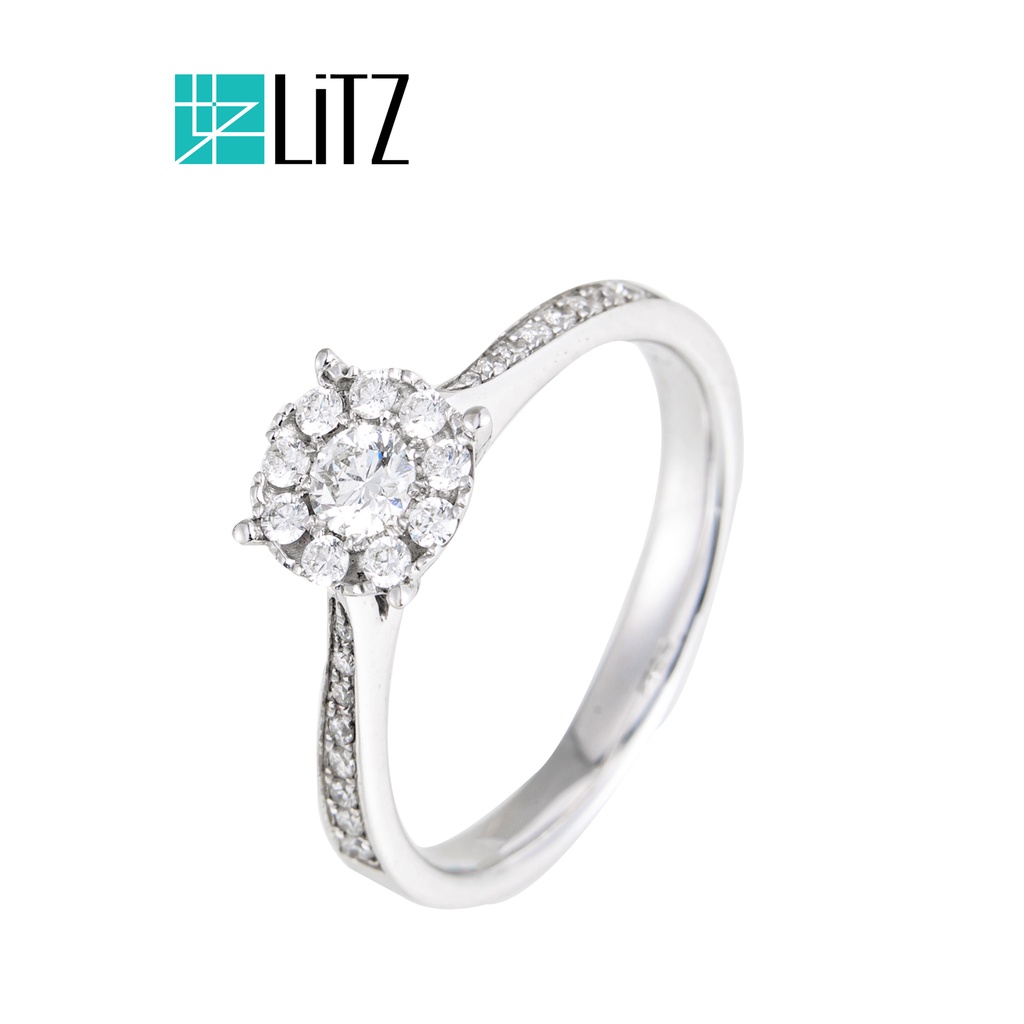 LITZ 18KW White Gold Diamond Ring DR2265 | Shopee Malaysia