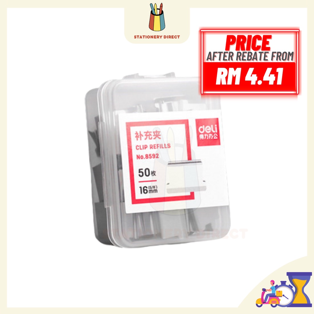 Deli/Qianhui Clips Fastener 8592 (refills)/Paper Clipper Push Clip ...