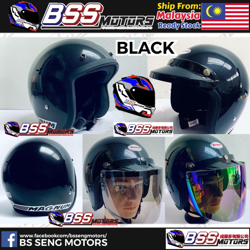 Magnum Helmet M5 Classic Topi Keledar Motorsikal L XL 3 Button ORIGINAL ...