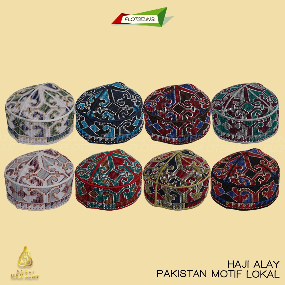 Original PAKISTAN Skullcap Full Embroidery Adult Boys Black and White ...