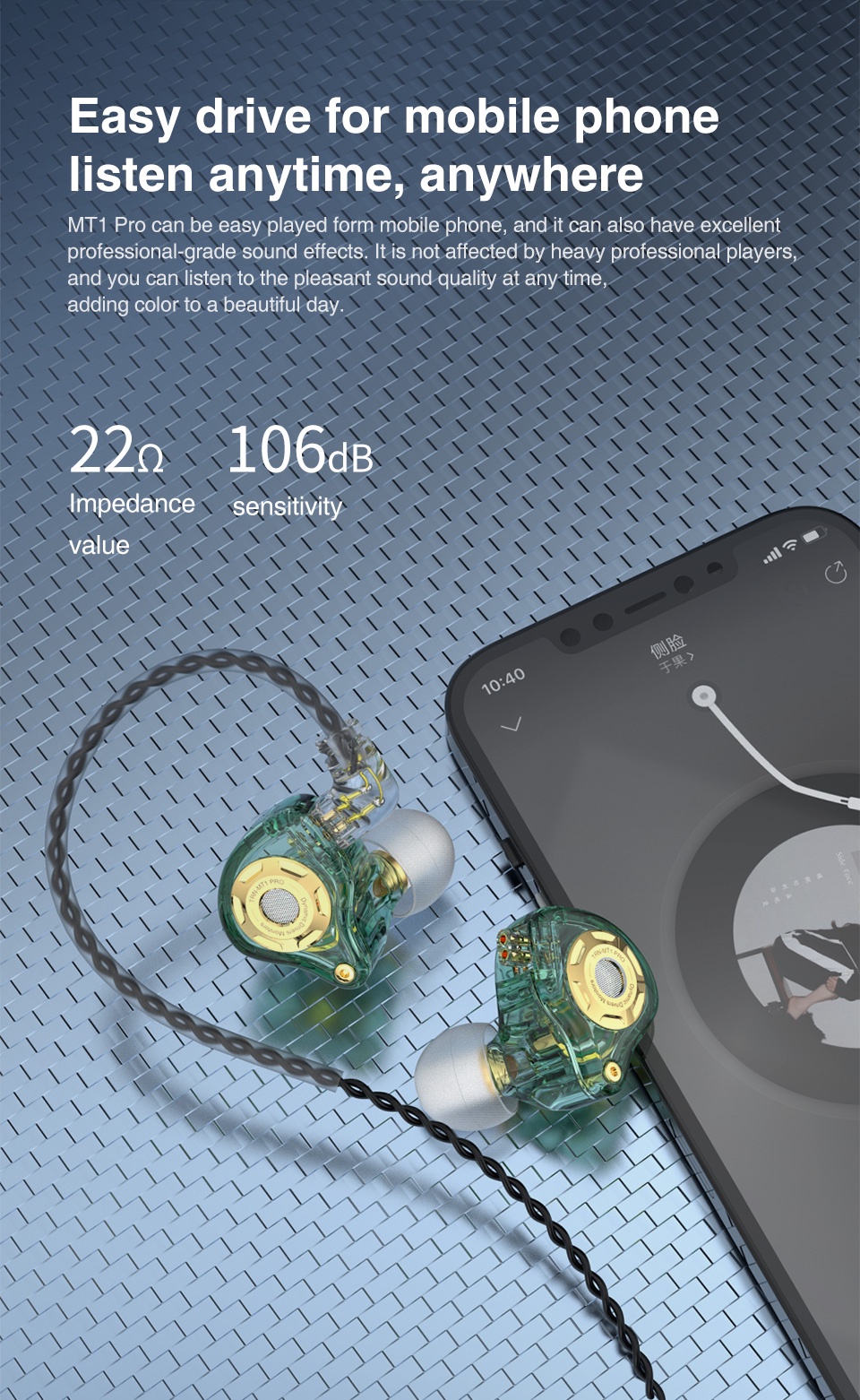 TRN MT1 pro Hi-FI 1DD Dynamic In-ear Earphone Drive HIFI Bass Metal ...