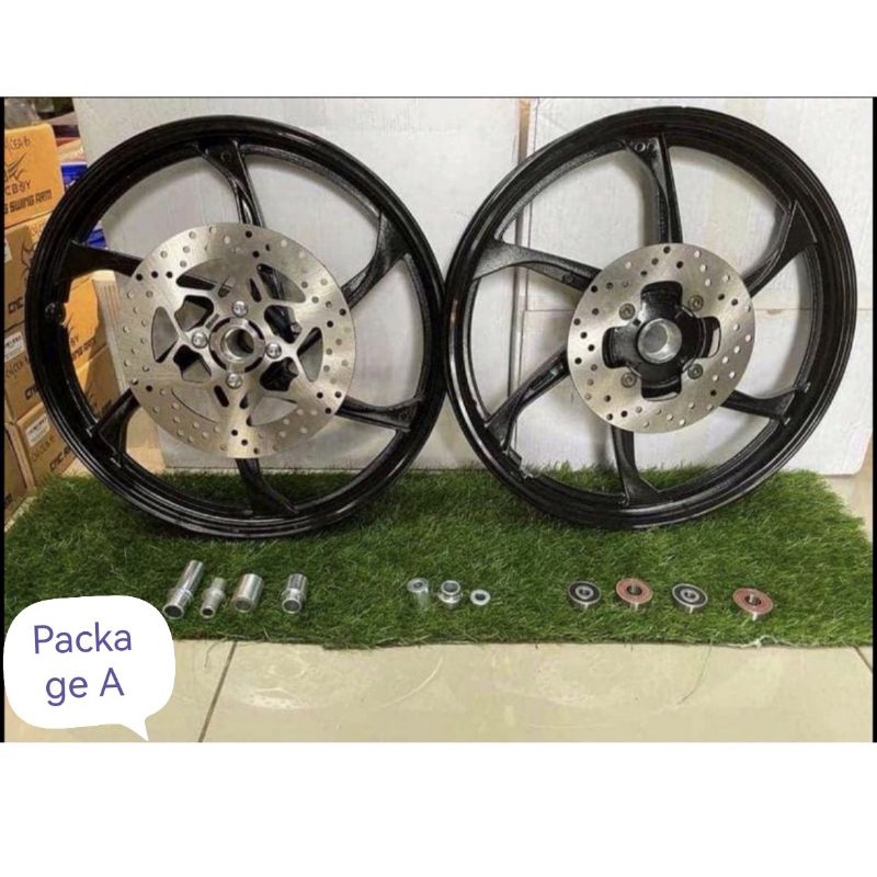 YAMAHA SPORT RIM ENKEI 3 BATANG / 6 BATANG PNP Y15 Y16 RS150 RSX150 FULL SET BLACK / WHITE ...