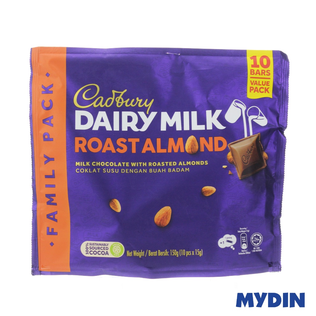 Cadbury Dairy Milk Chocolate Sharebag Roast Almond ( 8+2 x 150g ...
