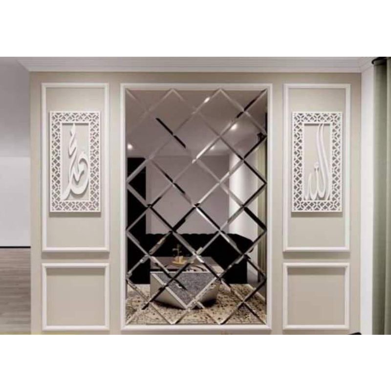 ( SABAH ) Self Adhesive Diamond Mirror Bevel Mirror Deco Wall Mirror ...