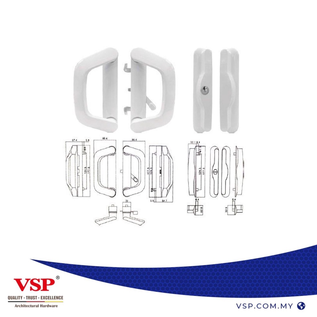 VSP-600VS-SD-4 Sliding Door Lock Double with Key / without Key | Shopee ...