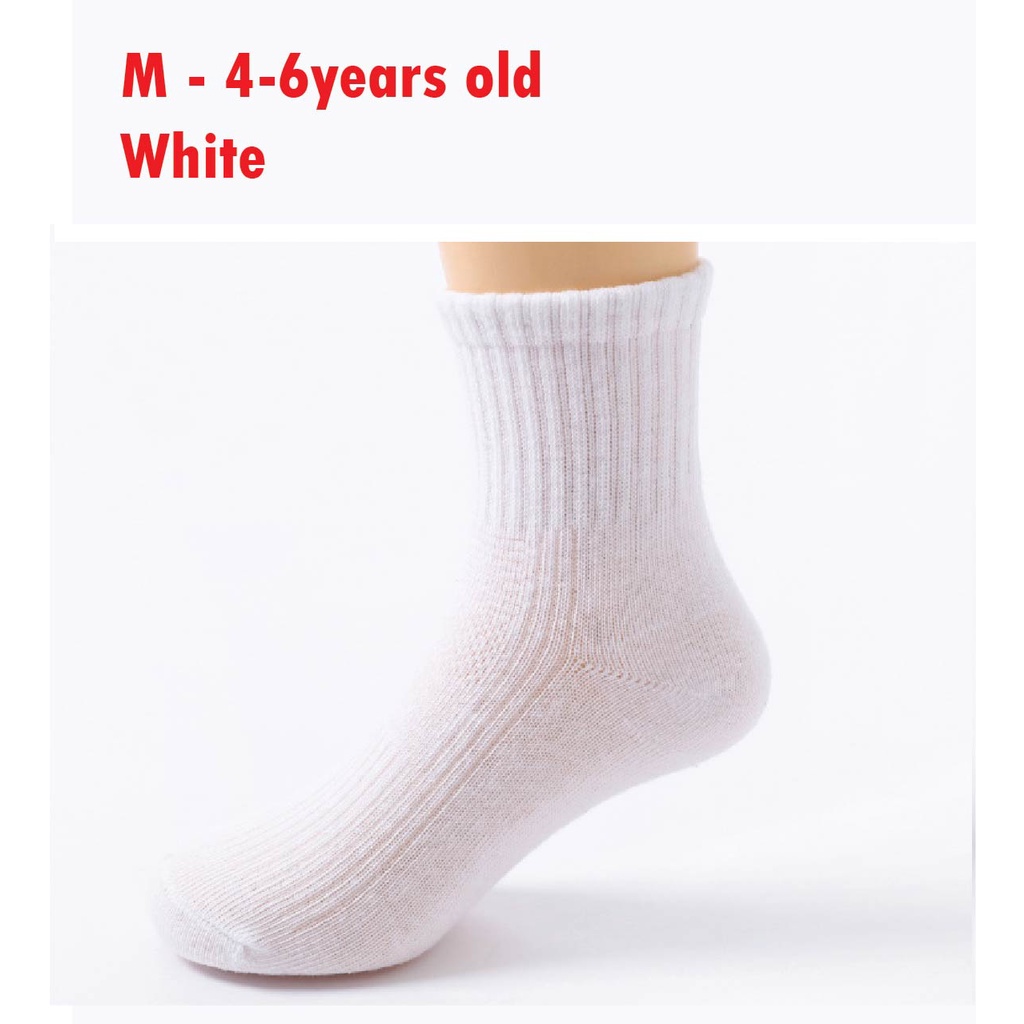 Stoking Sekolah Stokin Cotton Black White School Socks | Shopee Malaysia