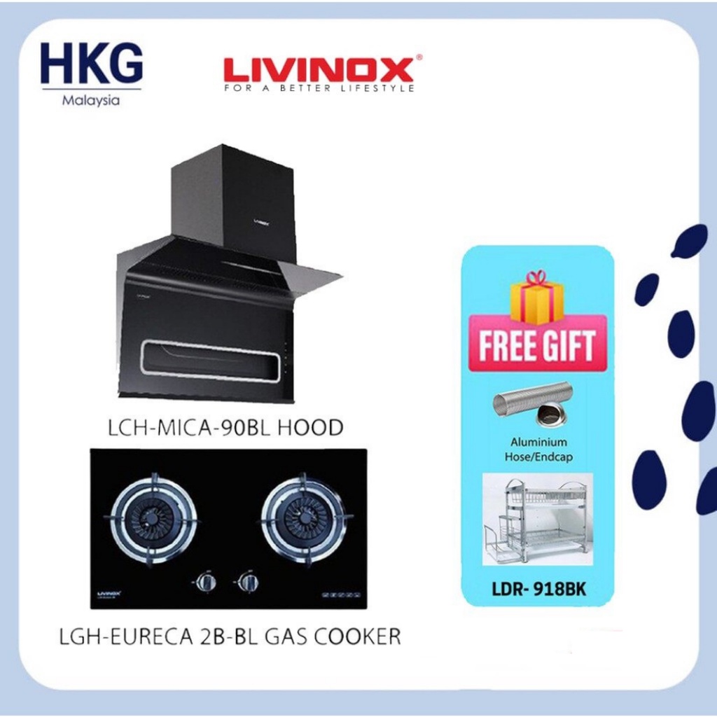 (LIVINOX) LCH- MICA - 90BL Stainless Steel Cooker Hood + (LIVINOX) LGH ...