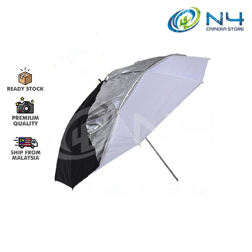 40" Umbrella Diffuser 101cm 2in1 Black and White Reflective Lighting ...