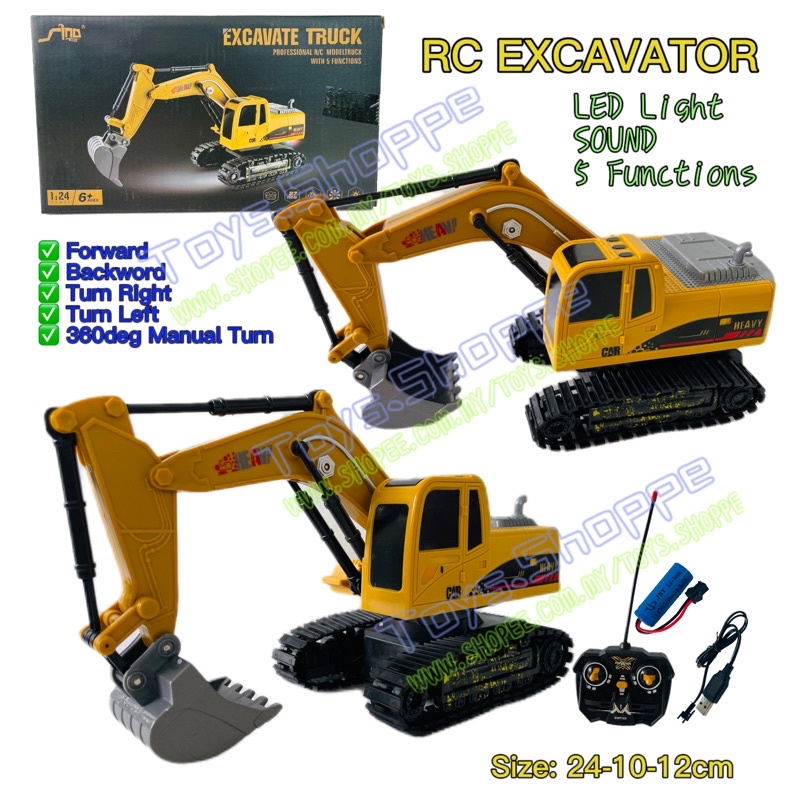 RC Excavator Remote Control Excavator wireless Toys Construction Truck ...