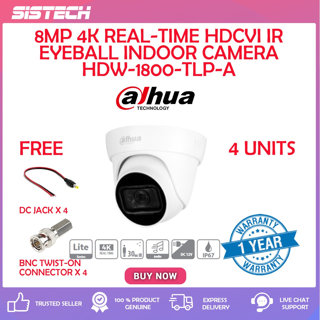 [NEW]Dahua 8MP 4K Real-time HDCVI IR Eyeball HDW-1800-TLP-A / IR Bullet HFW-1800-TH-I8 Camera ...