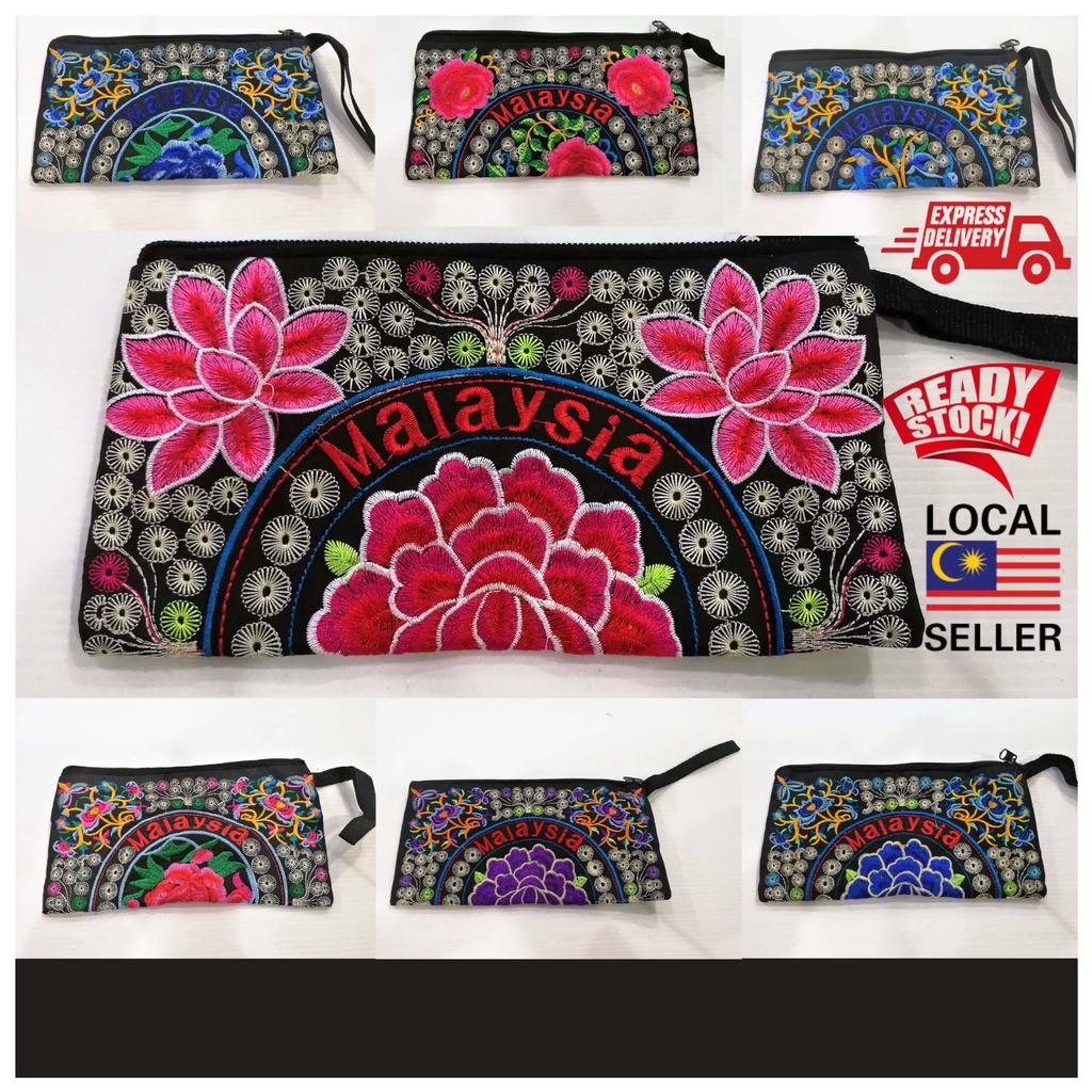 Cute Fabric Fashion Embroidery Pouch Wallet Malaysia Design Dompet ...