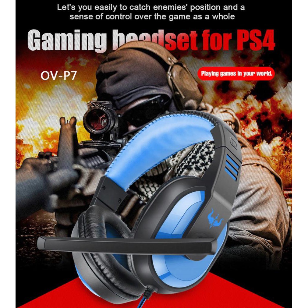 OVLENG OV-P7 Game Headphone Stereo Gaming Headset Earphone With Mic ...