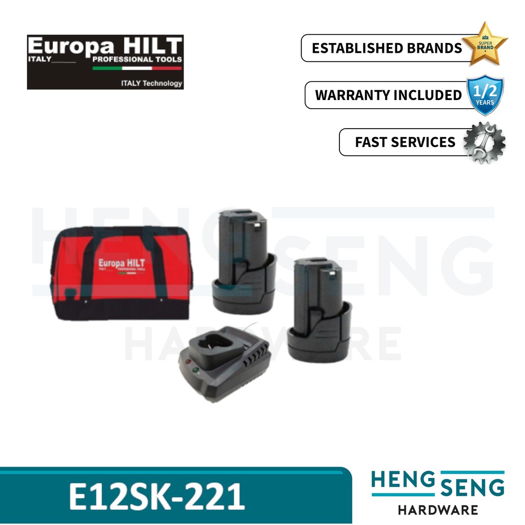 Europa Hilt E12SK-221 12V 2.0AH Starter Kit With Battery Charger | Shopee Malaysia