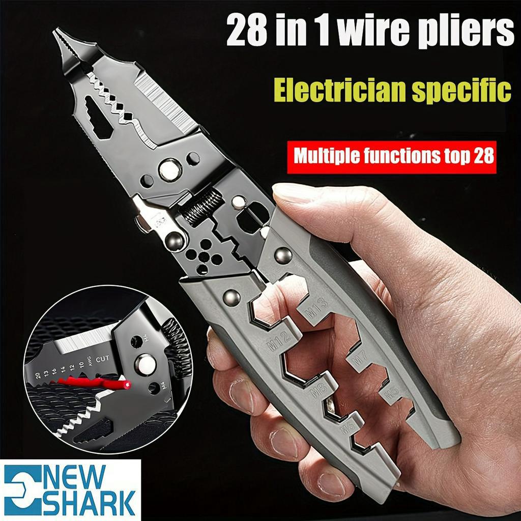 Professional Wire Stripper & Crimper 28 In 1 Multi-Function Tool 8-Inch Wire Cutter for ...