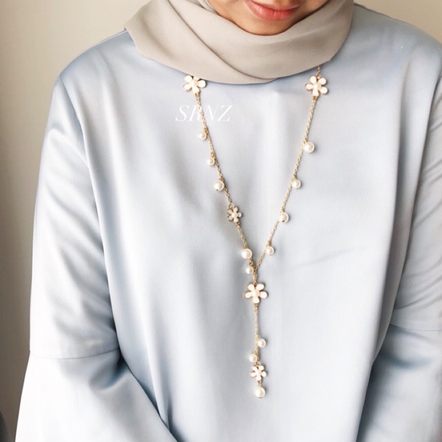 🇲🇾READY STOCK🇲🇾 NCK 005 CUTE FLOWER NECKLACE PEARL NECKLACE RANTAI PEARL RANTAI MUTIARA RANTAI ...