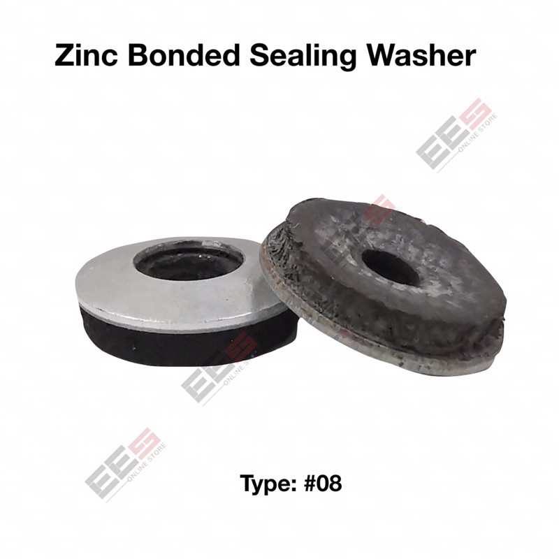 🔥Ready Stock🔥Zinc Bonded Sealing Washers EPDM Rubber Waterproof/ #08 ...
