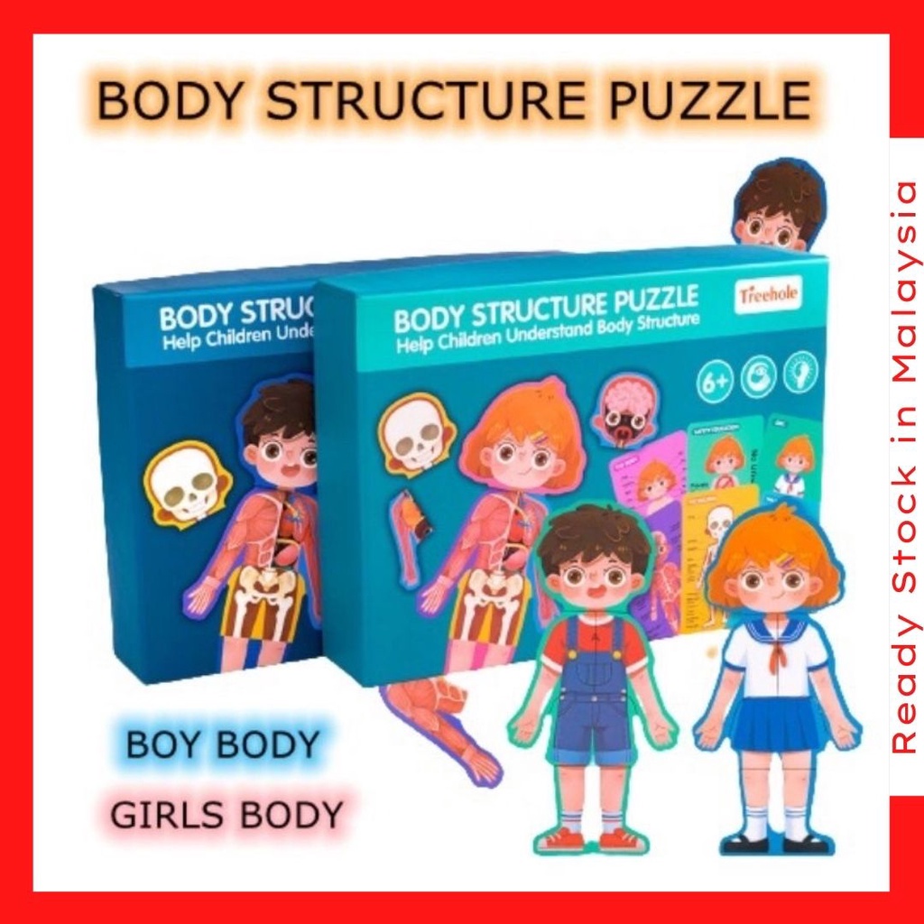 Kids Body Structure Puzzle Early Education Cognitive Montessori ...