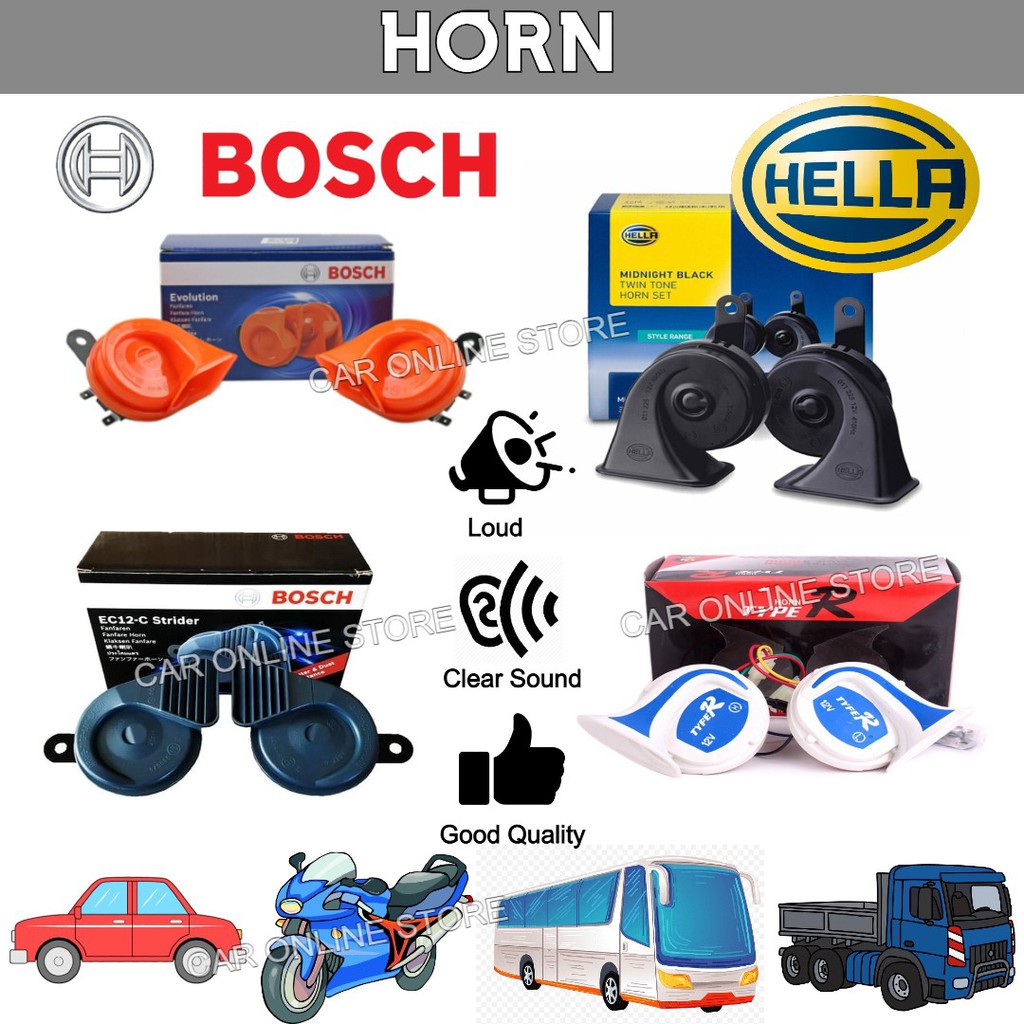 Bosch Car Horn Type R Hella Twin Tone Snail Bm Horn / EC12-C/ Evolution ...