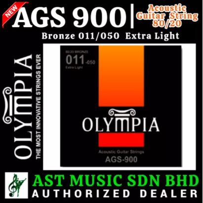 Olympia AGS900 Acoustic Guitar String 80/20 Bronze 11-50 ( Ags900 / AGS ...