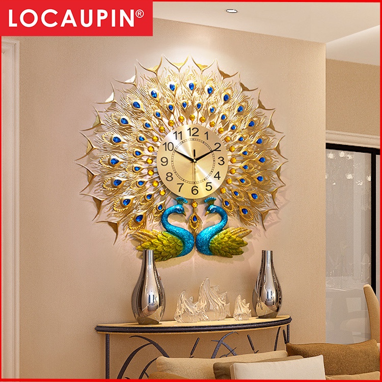 Locaupin Peacock Clocks and Watches Wall Clocks Living Room Home Clock ...