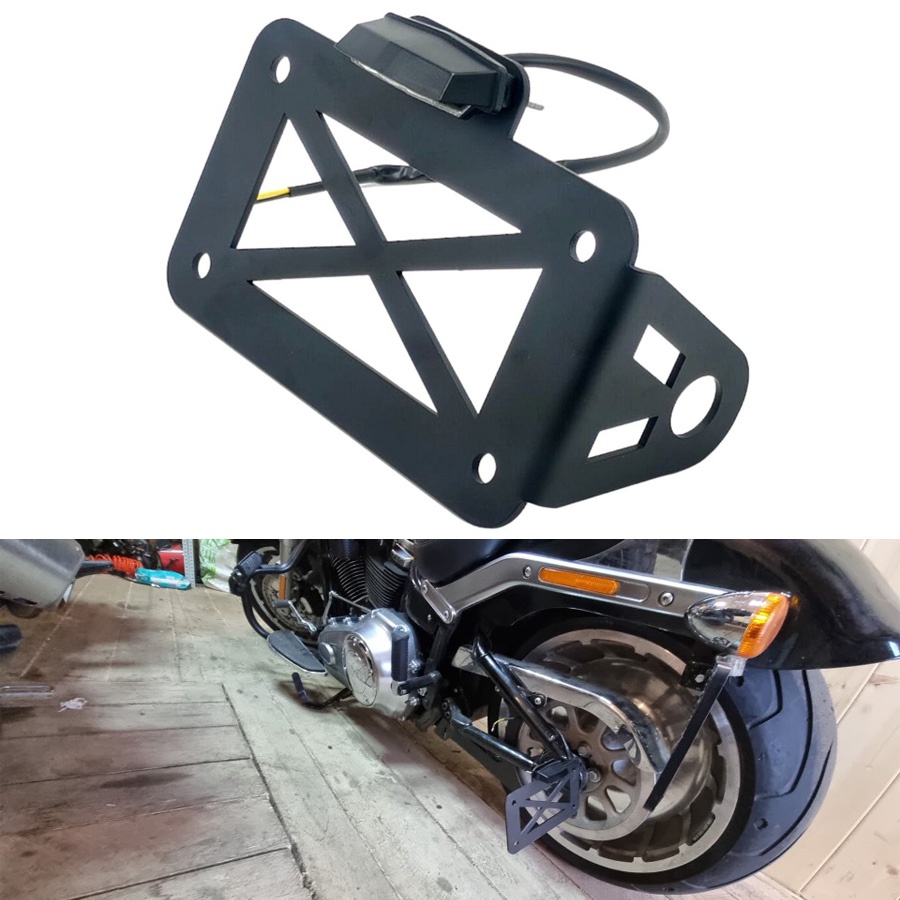 1 Set Motorcycle Side Mount LED License Plate Light Universal Motorbike ...