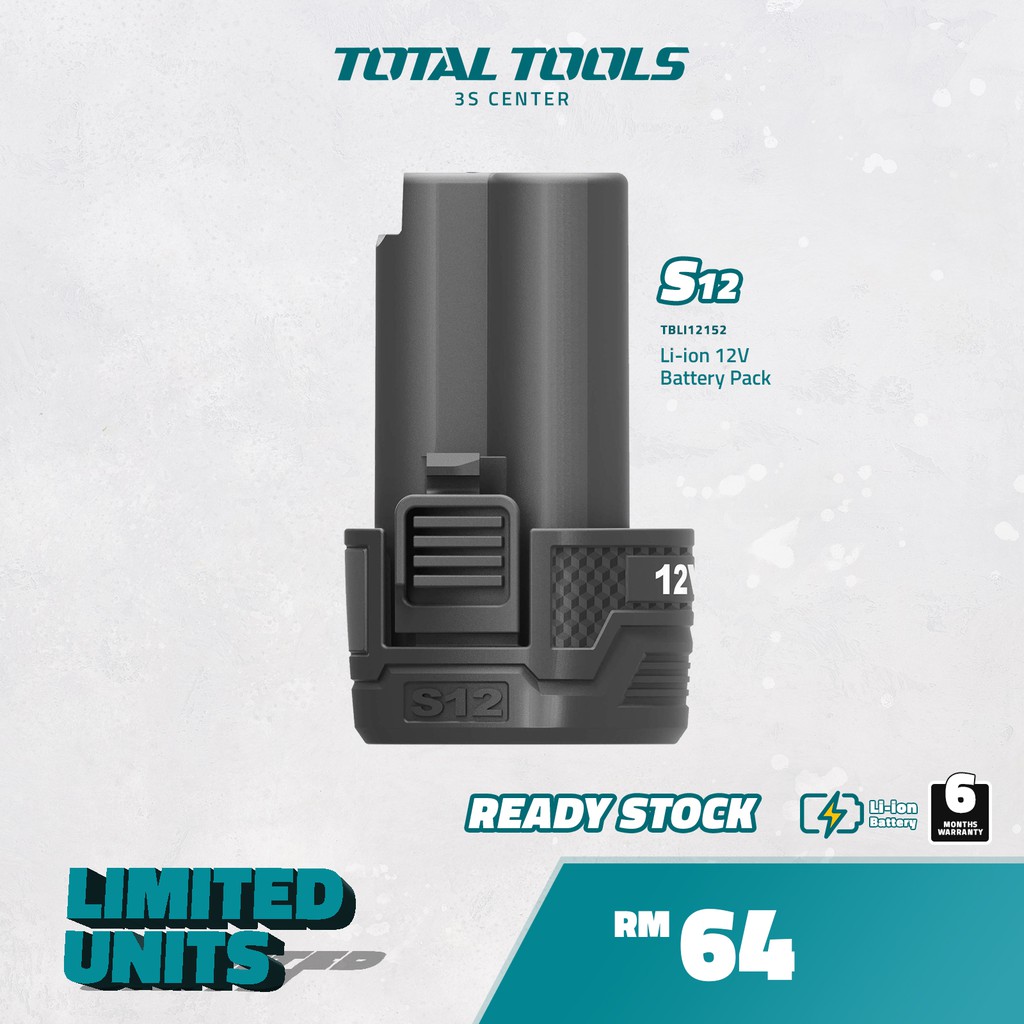 TOTAL Li-ion 12V Battery Pack (S12 / 12V) - TBLI12152 | Shopee Malaysia