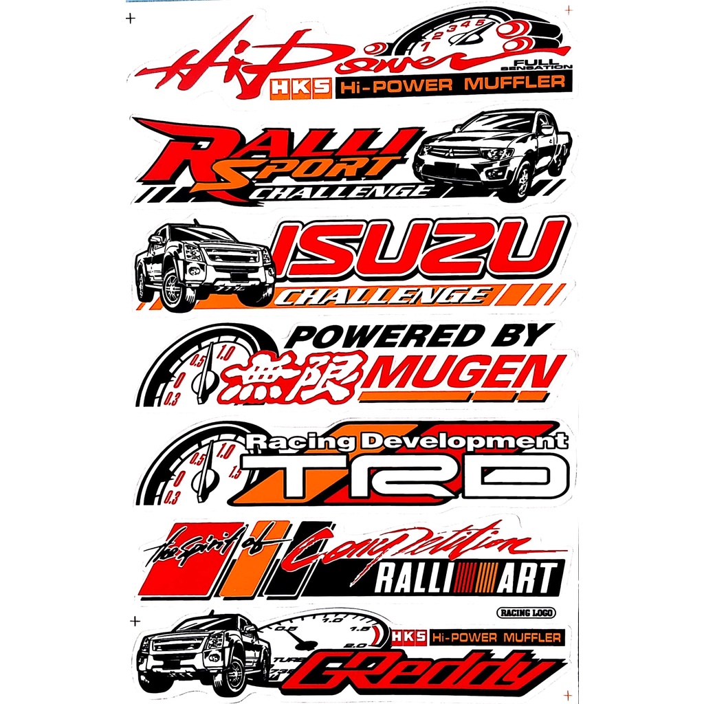 TRD Racing Car Body Kit Sticker ISUZU MUGEN GReddy HKS | Shopee Malaysia