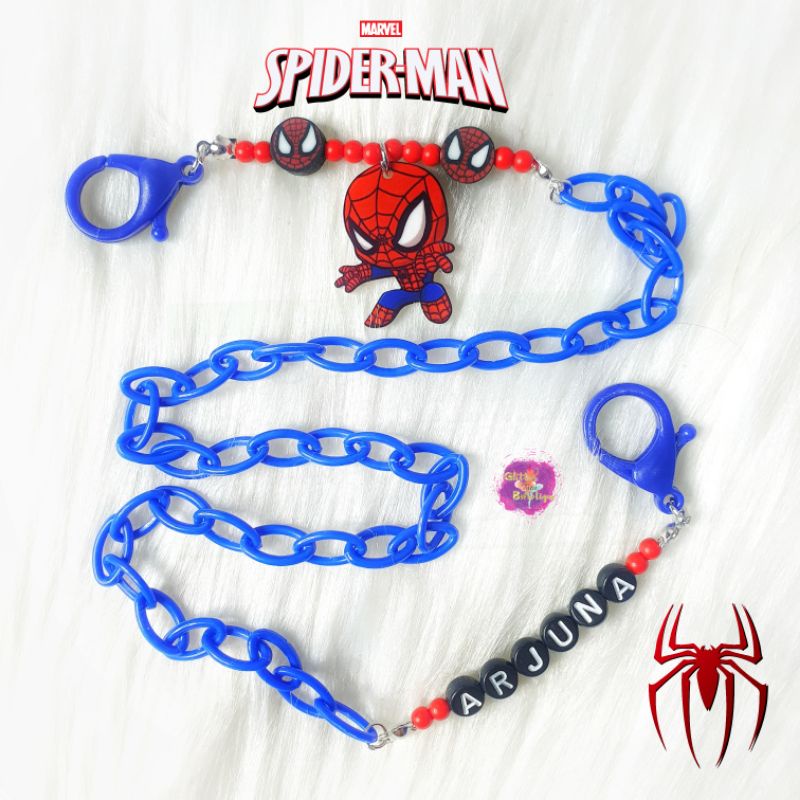 Spiderman Face Mask Chain For Kids Spiderman Face Mask Necklace ...