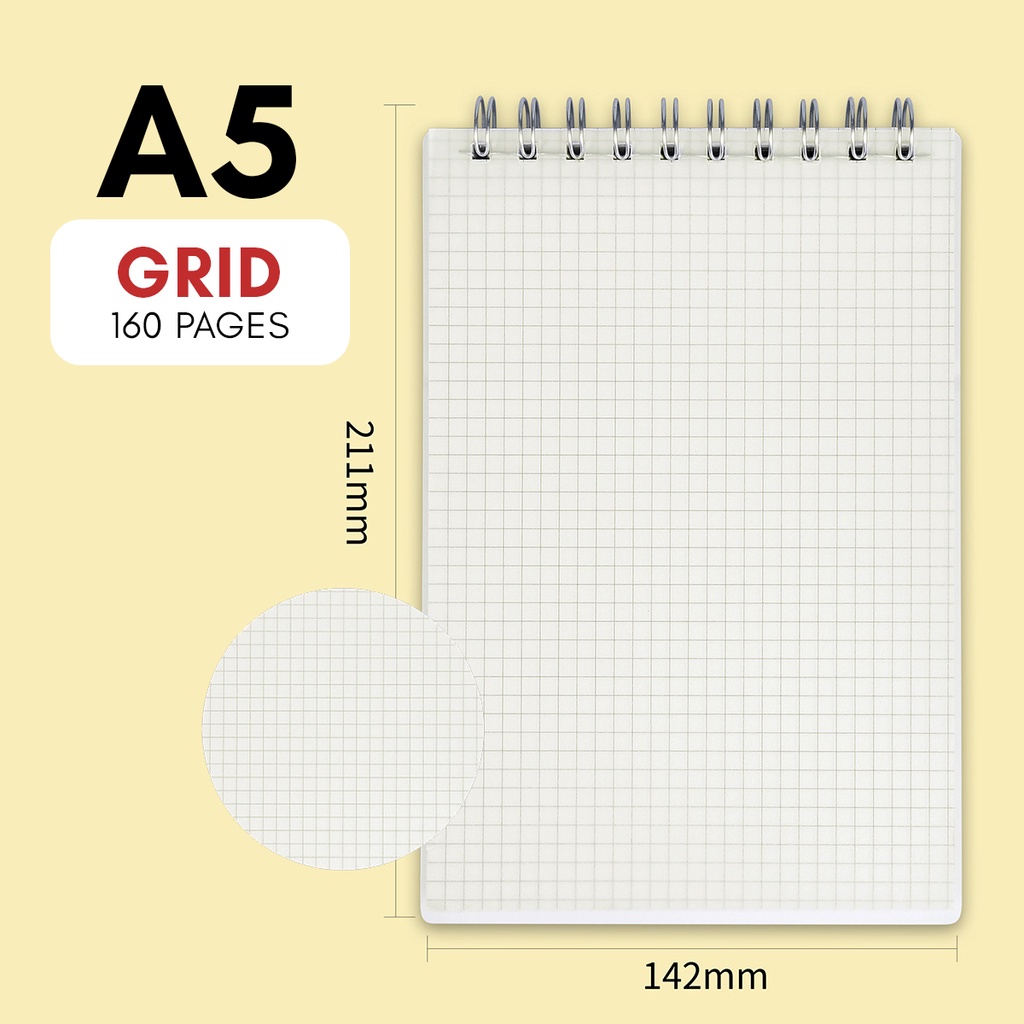 WHITESPACE 160pgs A5 B5 A4 Transparent Flip Up Sketchbook Notebook ...