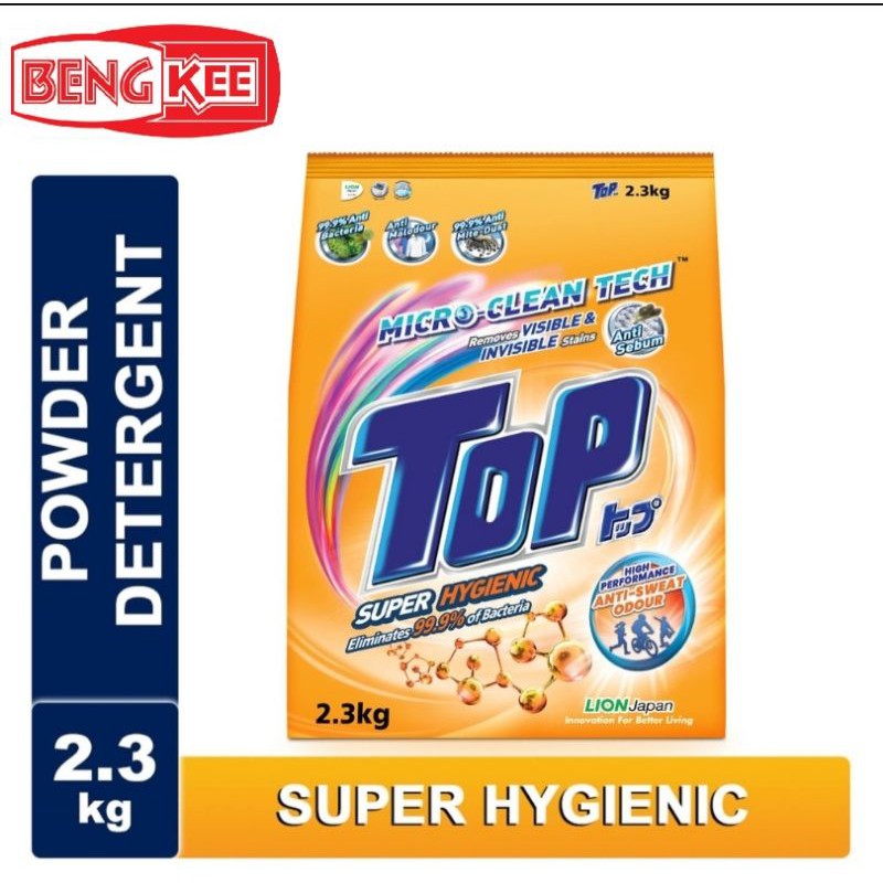 Beng kee🔥 TOP Powder Laundry Detergent - Super Hygienic (2.3kg)🔥冼衣粉 ...
