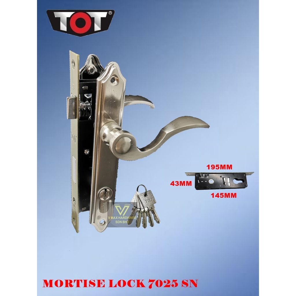 TOT MORTISE LEVER Grille Door Lockset Standard Steel (7025 SN) * UKUR ...