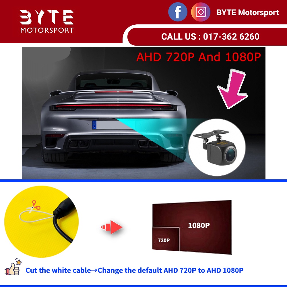 🇲🇾AHD 1080P & 720P Night Vision Car Reverse Camera For 💯Aftermarket ...