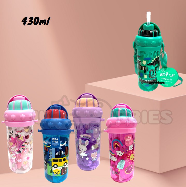 👶🏻Woobbies 430ML Smiggle Kids Water Bottle BPA Free with Straw Botol Air Kanak | Shopee Malaysia