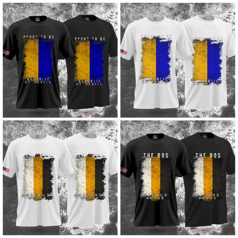 Baju Tshirt 100% Cotton Bendera Negeri Perak/Perlis/Proud To Be ...