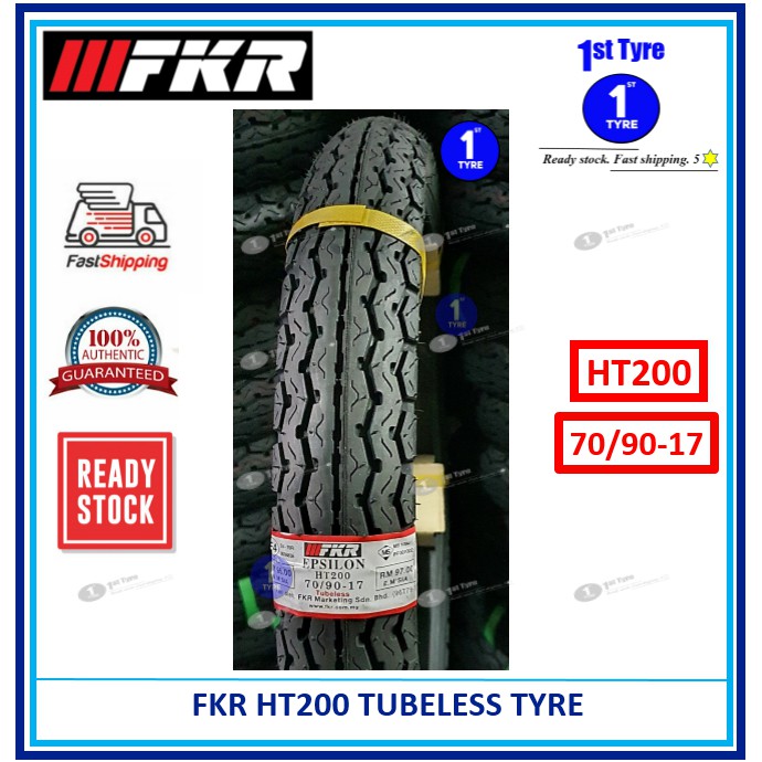 FKR MOTORCYCLE TYRE EPSILON HT200 ( BUNGA TT100 ) 70/90-17 TUBELESS ...