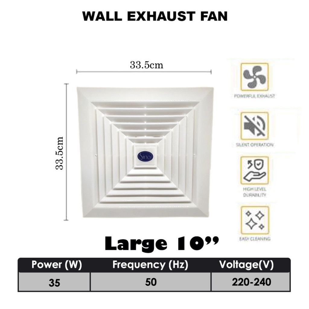 Sino Ceiling Exhaust Fan (8”/10”) – 100% Original/ 1 Year Warranty ...